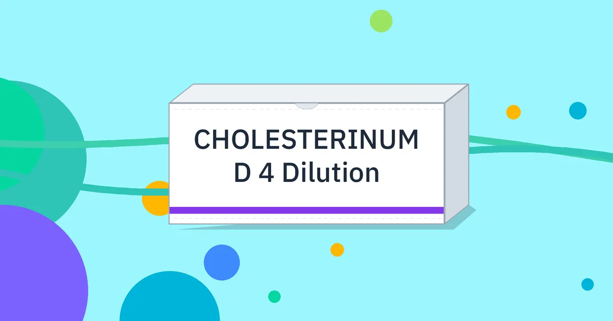 Symbolbild: Packung mit der Aufschrift CHOLESTERINUM D 4 Dilution (PZN 02112625) – Verfügbarkeit und Bezug in Apotheken in Frankfurt am Main