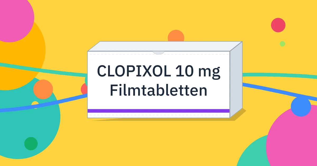 Symbolbild: Packung mit der Aufschrift CLOPIXOL 10 mg Filmtabletten (PZN 17562908) – Verfügbarkeit und Bezug in Apotheken in Frankfurt am Main
