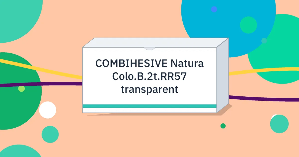 Symbolbild: Packung mit der Aufschrift COMBIHESIVE Natura Colo.B.2t.RR57 transparent (PZN 11605396) – Verfügbarkeit und Bezug in Apotheken in Frankfurt am Main