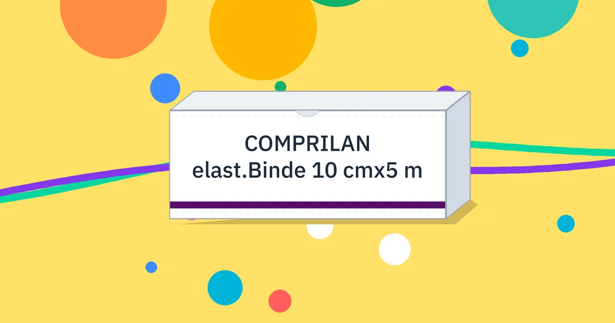 Symbolbild: Packung mit der Aufschrift COMPRILAN elast.Binde 10 cmx5 m (PZN 16655772) – Verfügbarkeit und Bezug in Apotheken in Frankfurt am Main