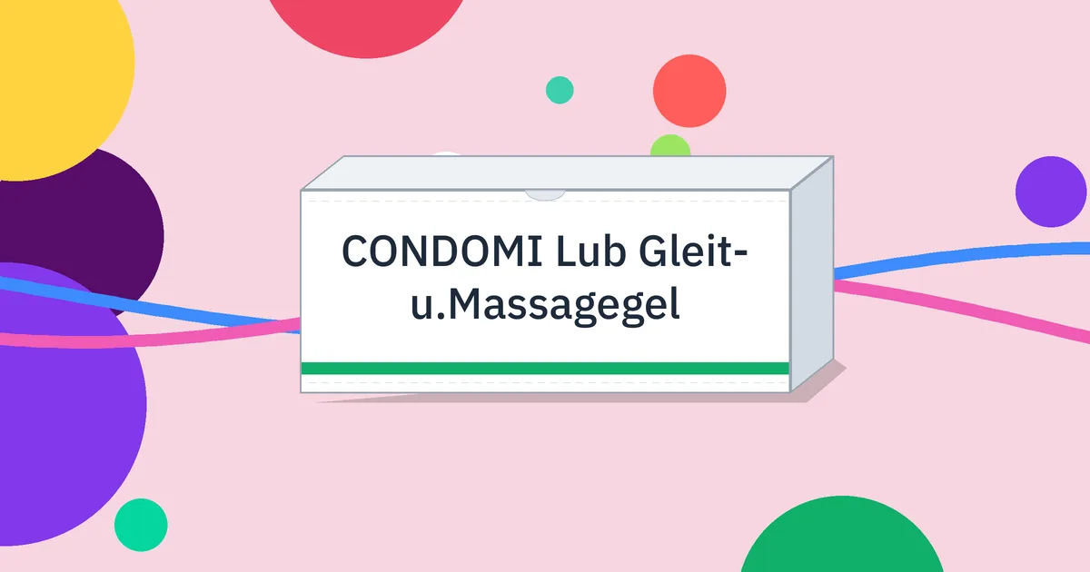 Symbolbild: Packung mit der Aufschrift CONDOMI Lub Gleit- u.Massagegel (PZN 05464738) – Verfügbarkeit und Bezug in Apotheken in Frankfurt am Main