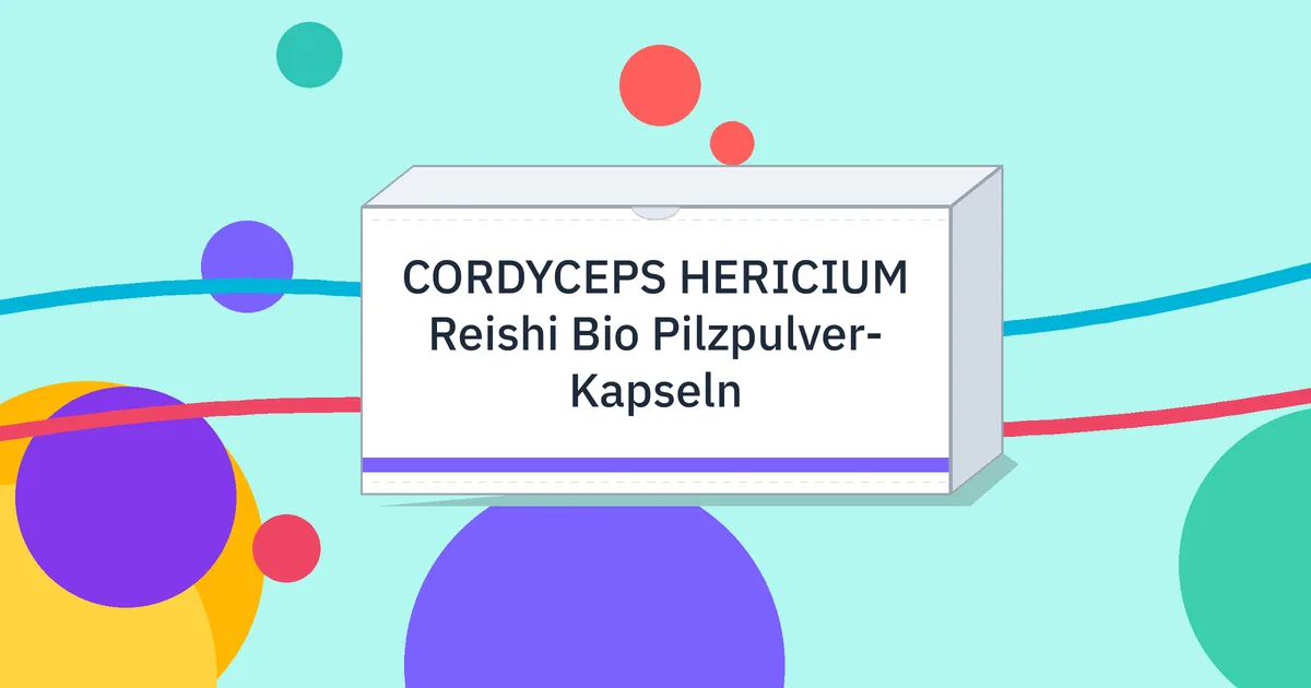 Symbolbild: Packung mit der Aufschrift CORDYCEPS HERICIUM Reishi Bio Pilzpulver-Kapseln (PZN 19710276) – Verfügbarkeit und Bezug in Apotheken in Frankfurt am Main