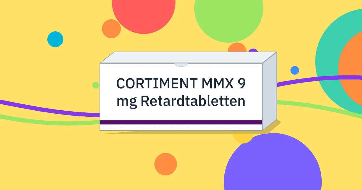 Symbolbild: Packung mit der Aufschrift CORTIMENT MMX 9 mg Retardtabletten (PZN 14356002) – Verfügbarkeit und Bezug in Apotheken in Frankfurt am Main