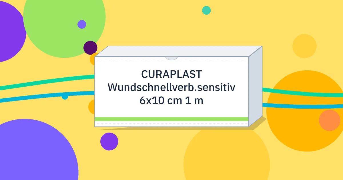 Symbolbild: Packung mit der Aufschrift CURAPLAST Wundschnellverb.sensitiv 6x10 cm 1 m (PZN 03316726) – Verfügbarkeit und Bezug in Apotheken in Frankfurt am Main