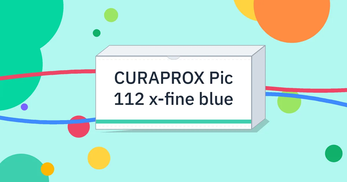 Symbolbild: Packung mit der Aufschrift CURAPROX Pic 112 x-fine blue (PZN 00258589) – Verfügbarkeit und Bezug in Apotheken in Frankfurt am Main