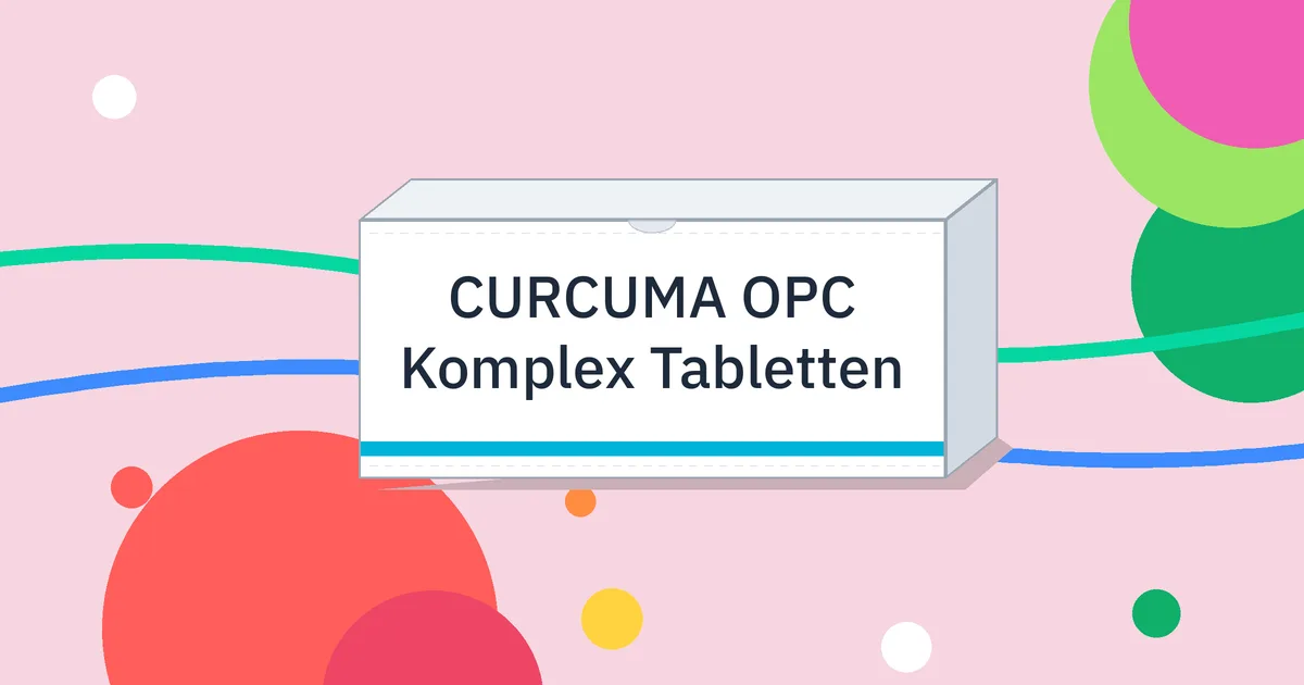 Symbolbild: Packung mit der Aufschrift CURCUMA OPC Komplex Tabletten (PZN 18734139) – Verfügbarkeit und Bezug in Apotheken in Frankfurt am Main