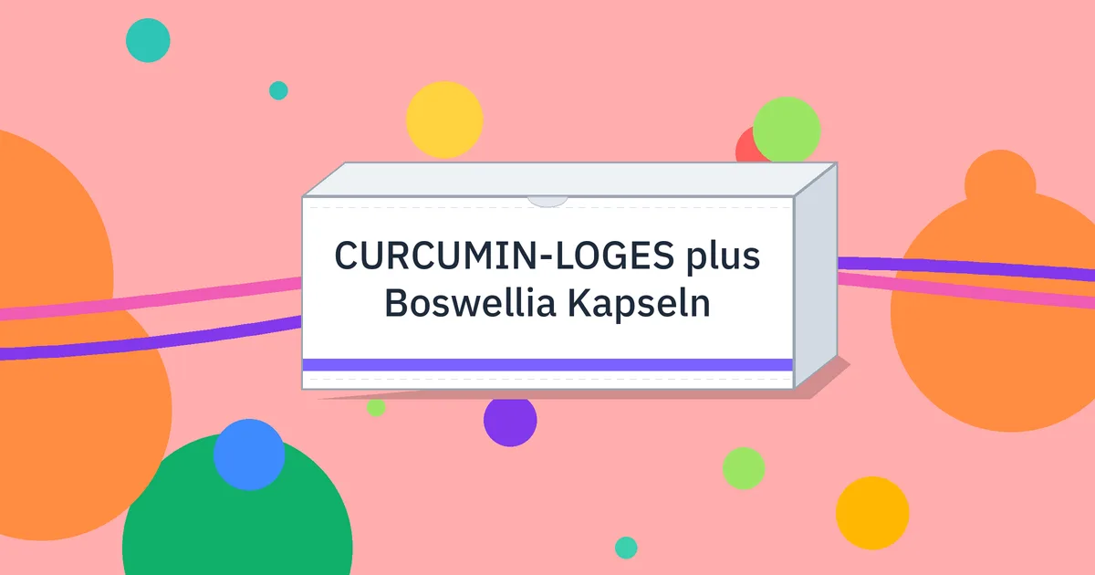 Symbolbild: Packung mit der Aufschrift CURCUMIN-LOGES plus Boswellia Kapseln (PZN 14037248) – Verfügbarkeit und Bezug in Apotheken in Frankfurt am Main