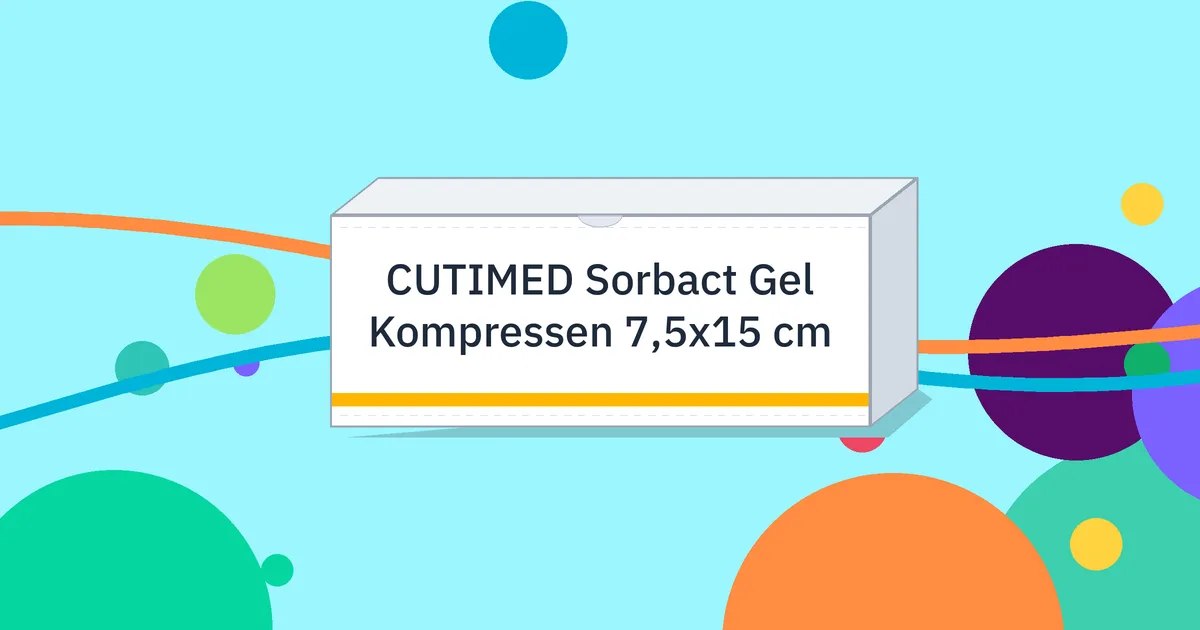 Symbolbild: Packung mit der Aufschrift CUTIMED Sorbact Gel Kompressen 7,5x15 cm (PZN 18126523) – Verfügbarkeit und Bezug in Apotheken in Frankfurt am Main