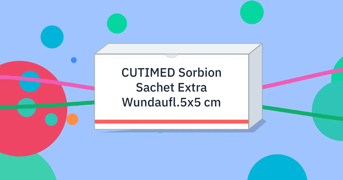 Symbolbild: Packung mit der Aufschrift CUTIMED Sorbion Sachet Extra Wundaufl.5x5 cm (PZN 16788651) – Verfügbarkeit und Bezug in Apotheken in Frankfurt am Main