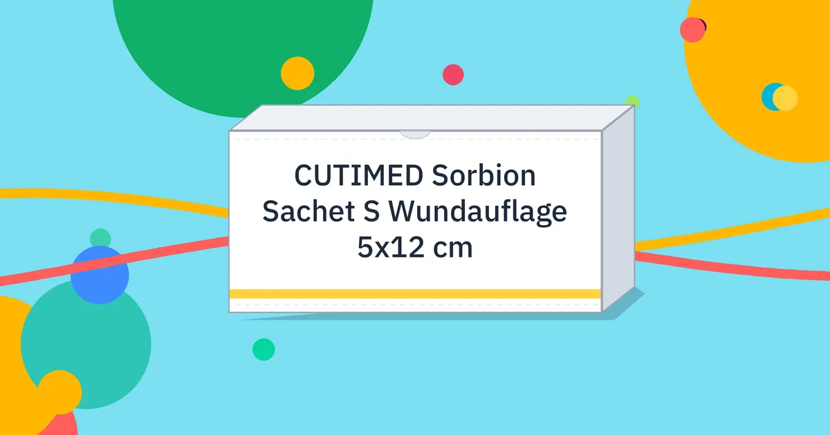 Symbolbild: Packung mit der Aufschrift CUTIMED Sorbion Sachet S Wundauflage 5x12 cm (PZN 18731388) – Verfügbarkeit und Bezug in Apotheken in Frankfurt am Main