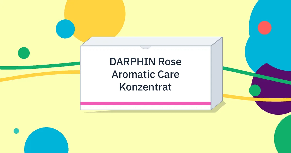Symbolbild: Packung mit der Aufschrift DARPHIN Rose Aromatic Care Konzentrat (PZN 18797648) – Verfügbarkeit und Bezug in Apotheken in Frankfurt am Main