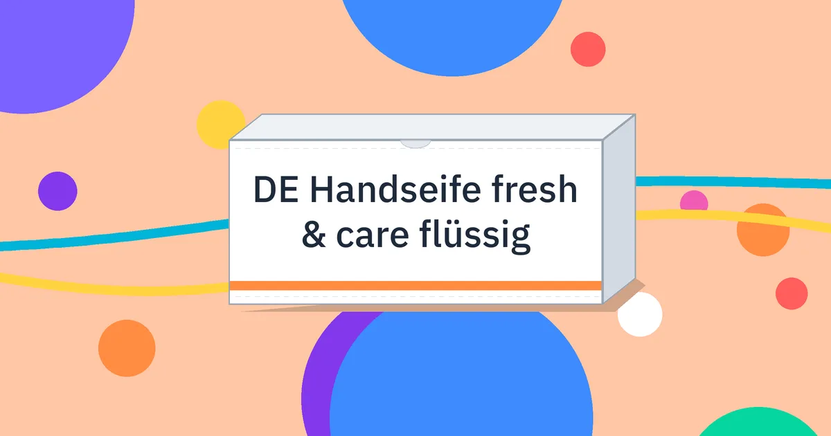 Symbolbild: Packung mit der Aufschrift DE Handseife fresh & care flüssig (PZN 19503519) – Verfügbarkeit und Bezug in Apotheken in Frankfurt am Main