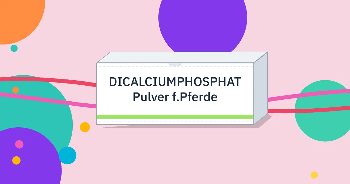 Symbolbild: Packung mit der Aufschrift DICALCIUMPHOSPHAT Pulver f.Pferde (PZN 17183364) – Verfügbarkeit und Bezug in Apotheken in Frankfurt am Main