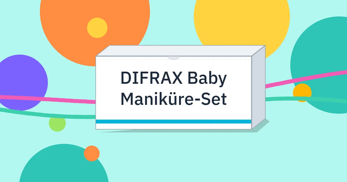 Symbolbild: Packung mit der Aufschrift DIFRAX Baby Maniküre-Set (PZN 12518682) – Verfügbarkeit und Bezug in Apotheken in Frankfurt am Main
