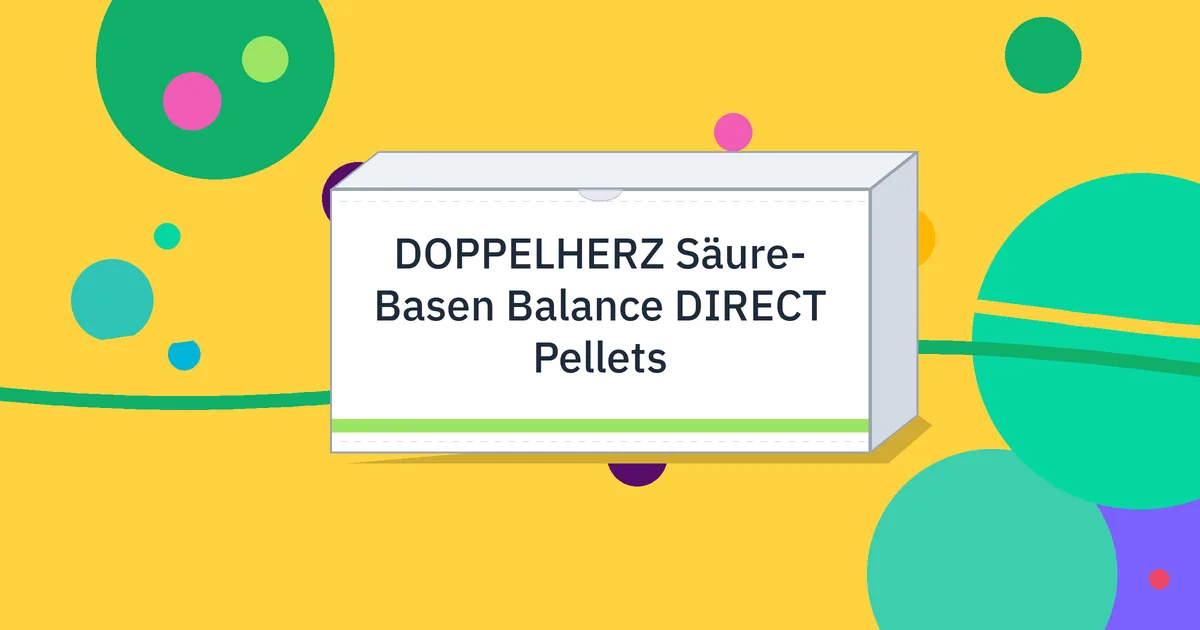 Symbolbild: Packung mit der Aufschrift DOPPELHERZ Säure-Basen Balance DIRECT Pellets (PZN 06195714) – Verfügbarkeit und Bezug in Apotheken in Frankfurt am Main