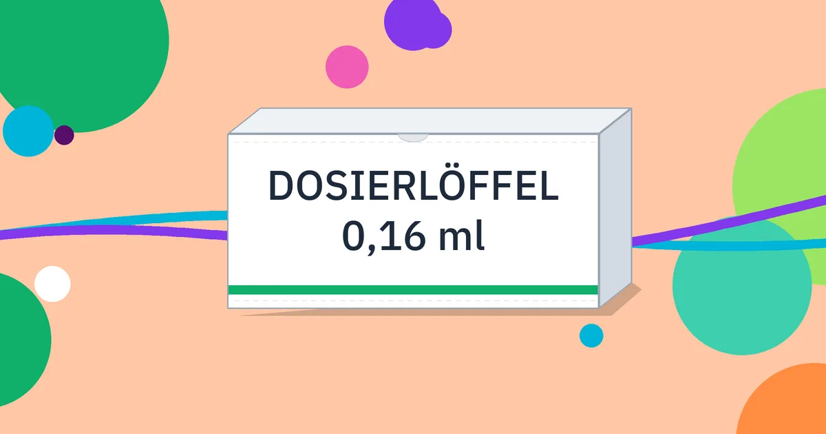 Symbolbild: Packung mit der Aufschrift DOSIERLÖFFEL 0,16 ml (PZN 17543176) – Verfügbarkeit und Bezug in Apotheken in Frankfurt am Main