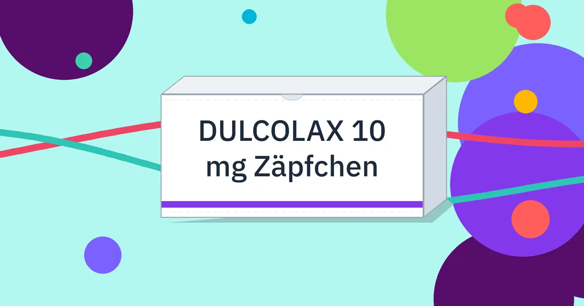 Symbolbild: Packung mit der Aufschrift DULCOLAX 10 mg Zäpfchen (PZN 08764352) – Verfügbarkeit und Bezug in Apotheken in Frankfurt am Main