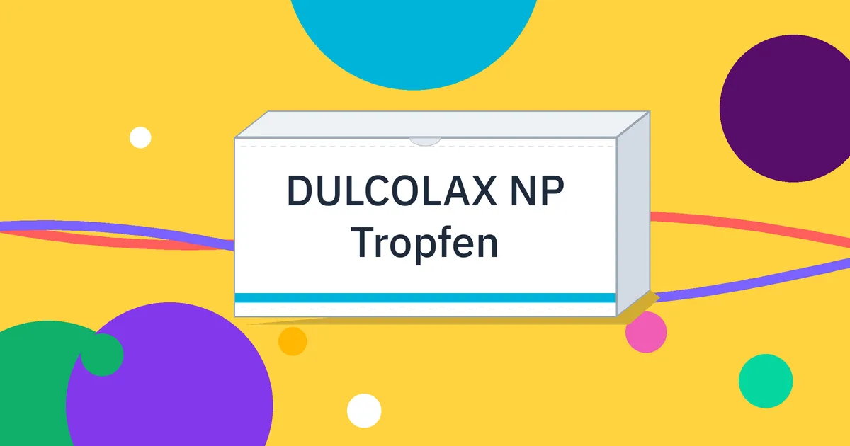 Symbolbild: Packung mit der Aufschrift DULCOLAX NP Tropfen (PZN 04657033) – Verfügbarkeit und Bezug in Apotheken in Frankfurt am Main
