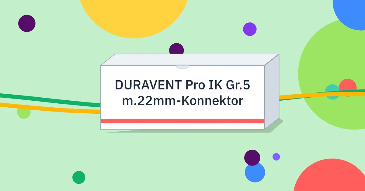 Symbolbild: Packung mit der Aufschrift DURAVENT Pro IK Gr.5 m.22mm-Konnektor (PZN 19243923) – Verfügbarkeit und Bezug in Apotheken in Frankfurt am Main