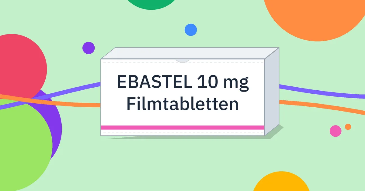 Symbolbild: Packung mit der Aufschrift EBASTEL 10 mg Filmtabletten (PZN 02249620) – Verfügbarkeit und Bezug in Apotheken in Frankfurt am Main