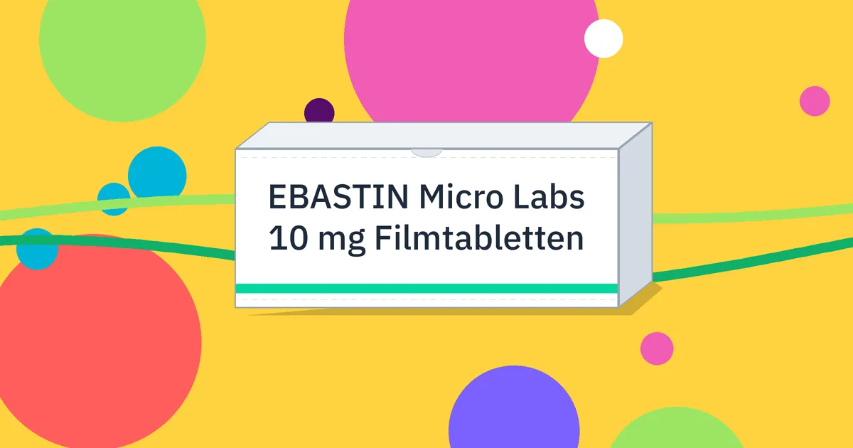Symbolbild: Packung mit der Aufschrift EBASTIN Micro Labs 10 mg Filmtabletten (PZN 16568530) – Verfügbarkeit und Bezug in Apotheken in Frankfurt am Main
