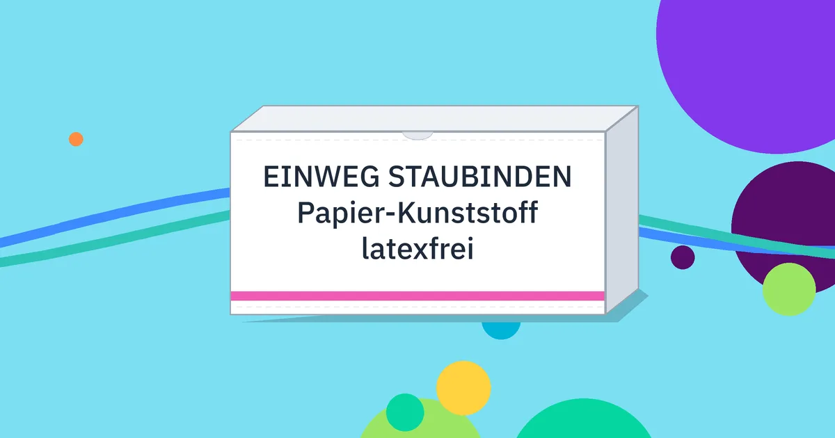 Symbolbild: Packung mit der Aufschrift EINWEG STAUBINDEN Papier-Kunststoff latexfrei (PZN 12392241) – Verfügbarkeit und Bezug in Apotheken in Frankfurt am Main
