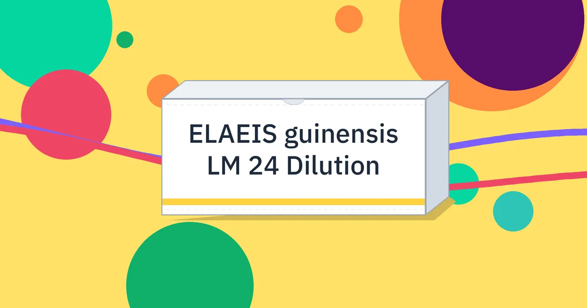 Symbolbild: Packung mit der Aufschrift ELAEIS guinensis LM 24 Dilution (PZN 13469939) – Verfügbarkeit und Bezug in Apotheken in Frankfurt am Main