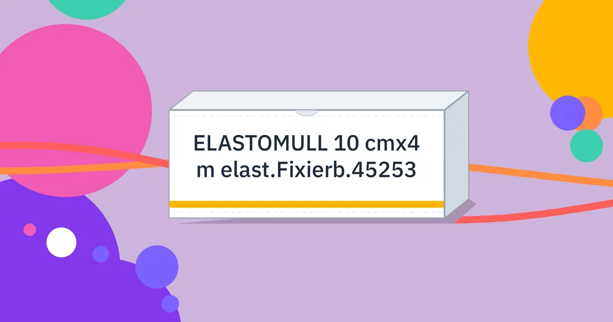 Symbolbild: Packung mit der Aufschrift ELASTOMULL 10 cmx4 m elast.Fixierb.45253 (PZN 19700183) – Verfügbarkeit und Bezug in Apotheken in Frankfurt am Main