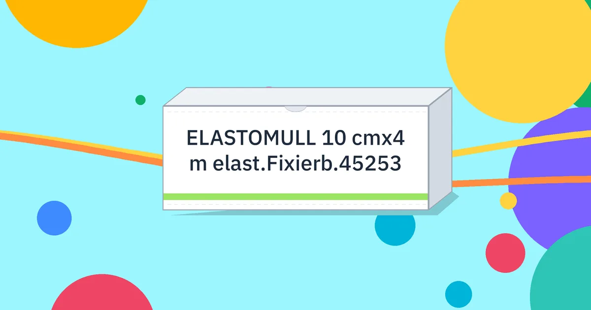 Symbolbild: Packung mit der Aufschrift ELASTOMULL 10 cmx4 m elast.Fixierb.45253 (PZN 20658084) – Verfügbarkeit und Bezug in Apotheken in Frankfurt am Main