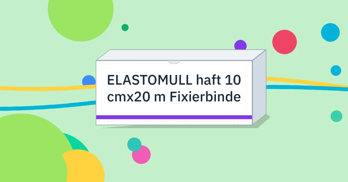 Symbolbild: Packung mit der Aufschrift ELASTOMULL haft 10 cmx20 m Fixierbinde (PZN 17434151) – Verfügbarkeit und Bezug in Apotheken in Frankfurt am Main