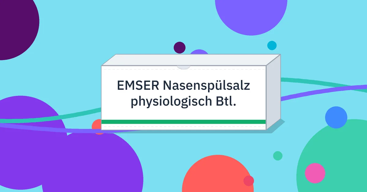 Symbolbild: Packung mit der Aufschrift EMSER Nasenspülsalz physiologisch Btl. (PZN 05961431) – Verfügbarkeit und Bezug in Apotheken in Frankfurt am Main