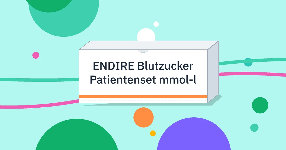 Symbolbild: Packung mit der Aufschrift ENDIRE Blutzucker Patientenset mmol-l (PZN 08879405) – Verfügbarkeit und Bezug in Apotheken in Frankfurt am Main