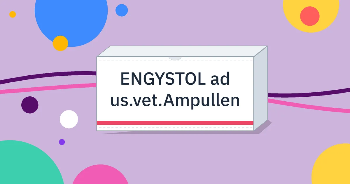 Symbolbild: Packung mit der Aufschrift ENGYSTOL ad us.vet.Ampullen (PZN 02585051) – Verfügbarkeit und Bezug in Apotheken in Frankfurt am Main