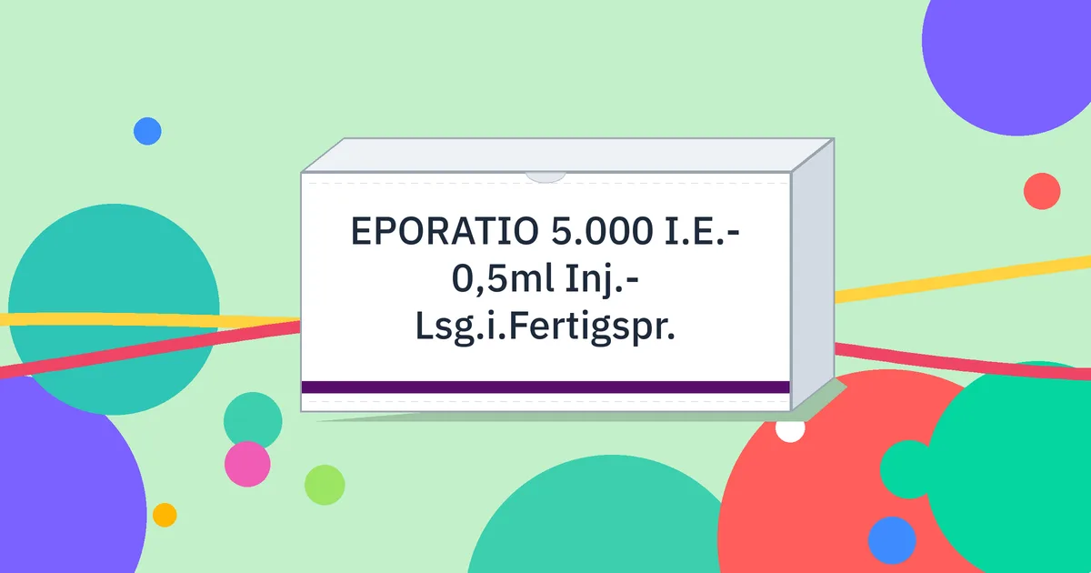 Symbolbild: Packung mit der Aufschrift EPORATIO 5.000 I.E.-0,5ml Inj.-Lsg.i.Fertigspr. (PZN 19272089) – Verfügbarkeit und Bezug in Apotheken in Frankfurt am Main