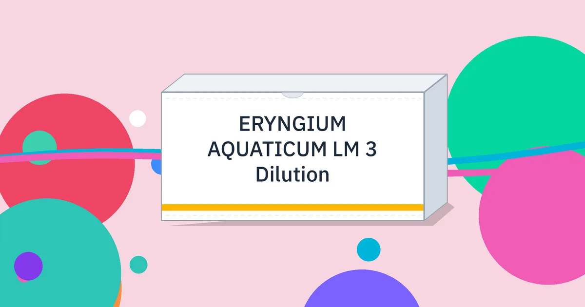 Symbolbild: Packung mit der Aufschrift ERYNGIUM AQUATICUM LM 3 Dilution (PZN 13478447) – Verfügbarkeit und Bezug in Apotheken in Frankfurt am Main