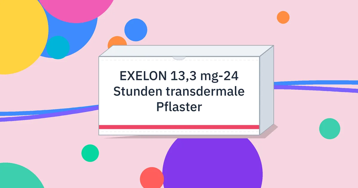 Symbolbild: Packung mit der Aufschrift EXELON 13,3 mg-24 Stunden transdermale Pflaster (PZN 10286799) – Verfügbarkeit und Bezug in Apotheken in Frankfurt am Main