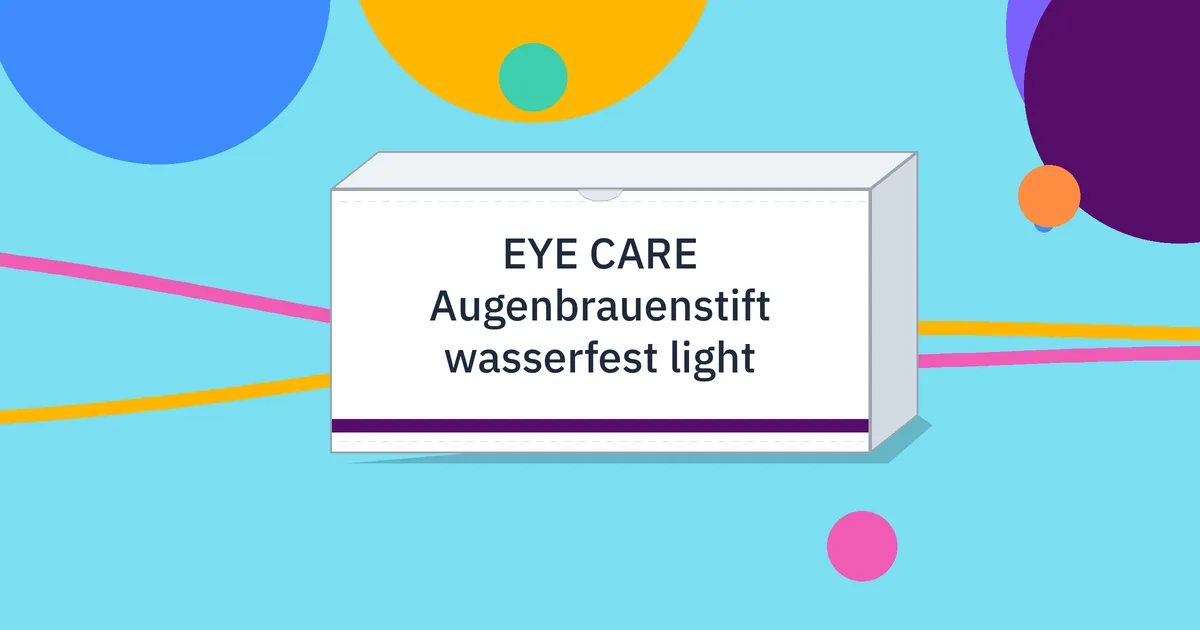 Symbolbild: Packung mit der Aufschrift EYE CARE Augenbrauenstift wasserfest light (PZN 15371239) – Verfügbarkeit und Bezug in Apotheken in Frankfurt am Main