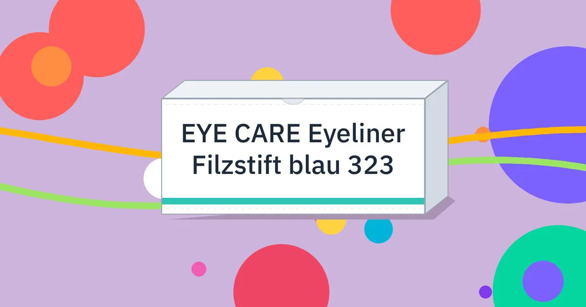 Symbolbild: Packung mit der Aufschrift EYE CARE Eyeliner Filzstift blau 323 (PZN 01157212) – Verfügbarkeit und Bezug in Apotheken in Frankfurt am Main