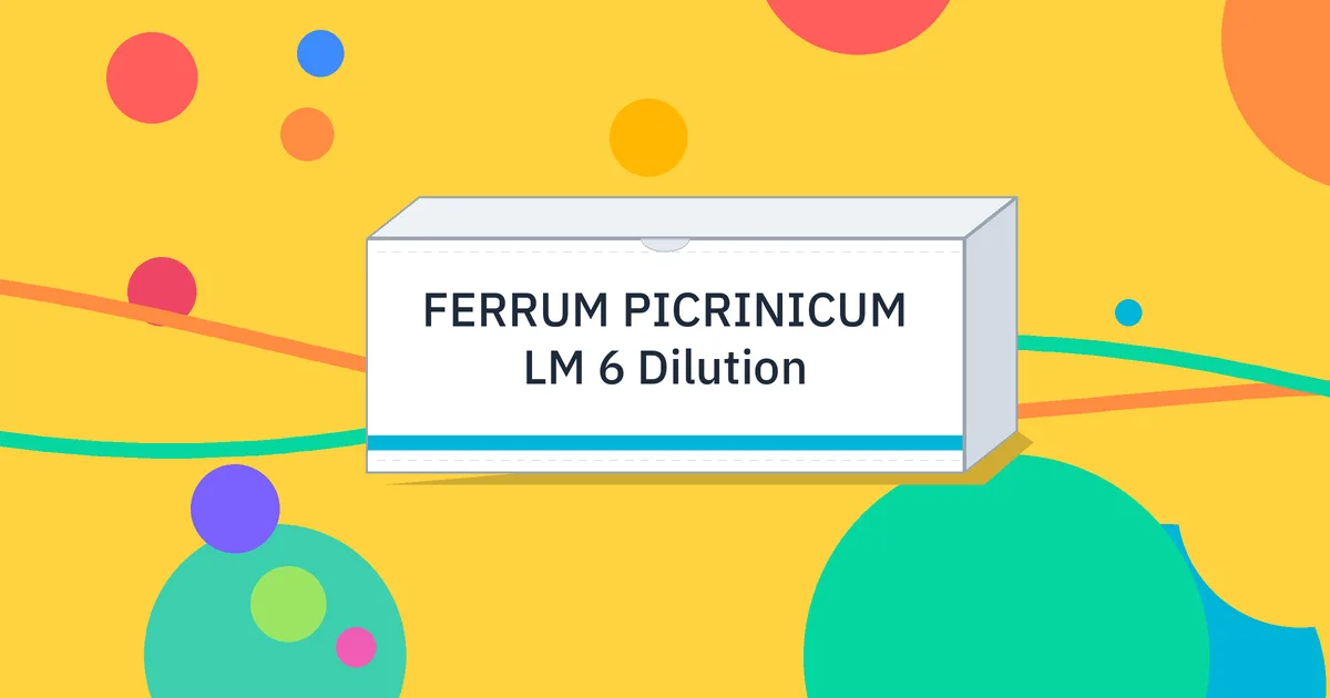 Symbolbild: Packung mit der Aufschrift FERRUM PICRINICUM LM 6 Dilution (PZN 12852487) – Verfügbarkeit und Bezug in Apotheken in Frankfurt am Main
