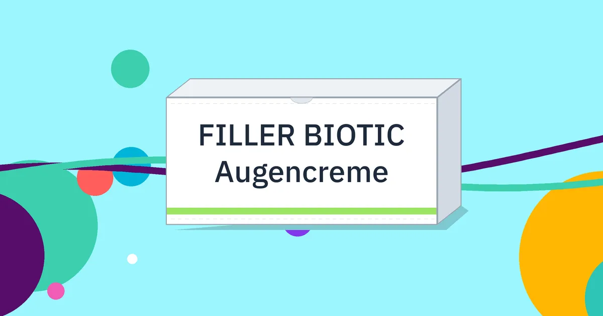 Symbolbild: Packung mit der Aufschrift FILLER BIOTIC Augencreme (PZN 20787255) – Verfügbarkeit und Bezug in Apotheken in Frankfurt am Main