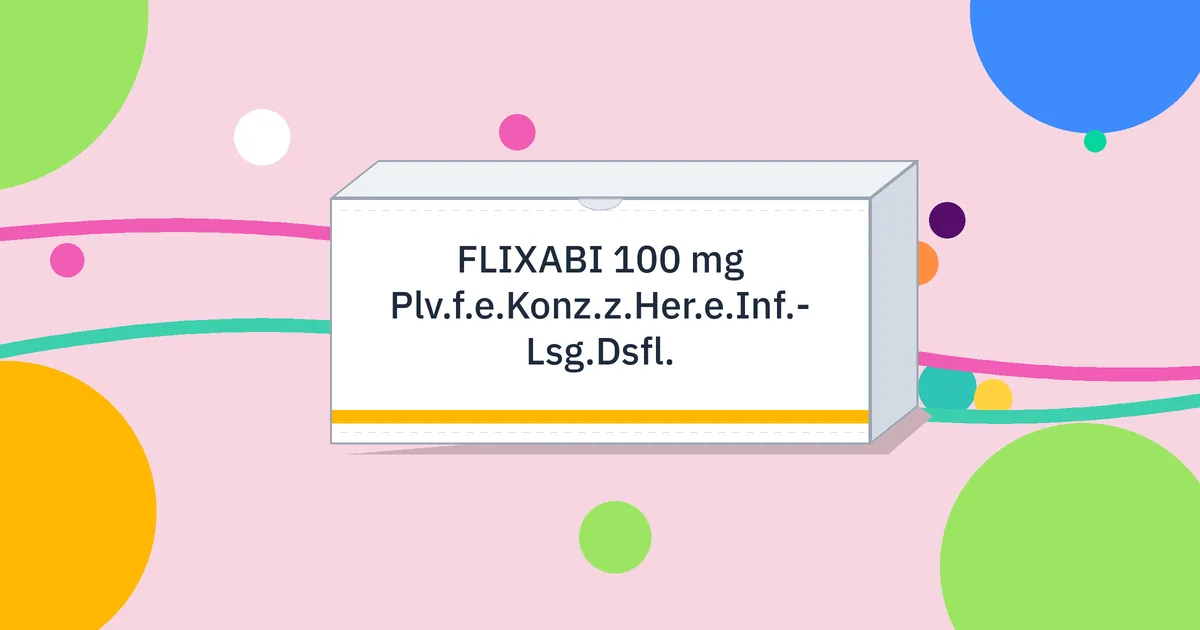 Symbolbild: Packung mit der Aufschrift FLIXABI 100 mg Plv.f.e.Konz.z.Her.e.Inf.-Lsg.Dsfl. (PZN 11655980) – Verfügbarkeit und Bezug in Apotheken in Frankfurt am Main