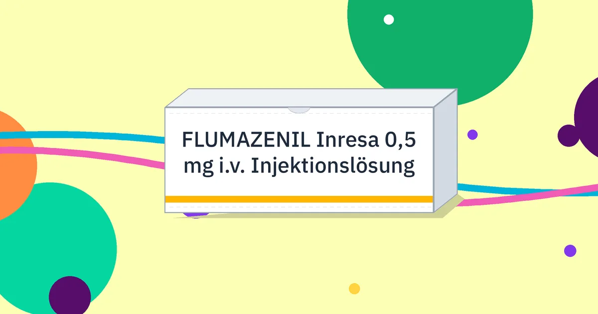 Symbolbild: Packung mit der Aufschrift FLUMAZENIL Inresa 0,5 mg i.v. Injektionslösung (PZN 06561484) – Verfügbarkeit und Bezug in Apotheken in Frankfurt am Main