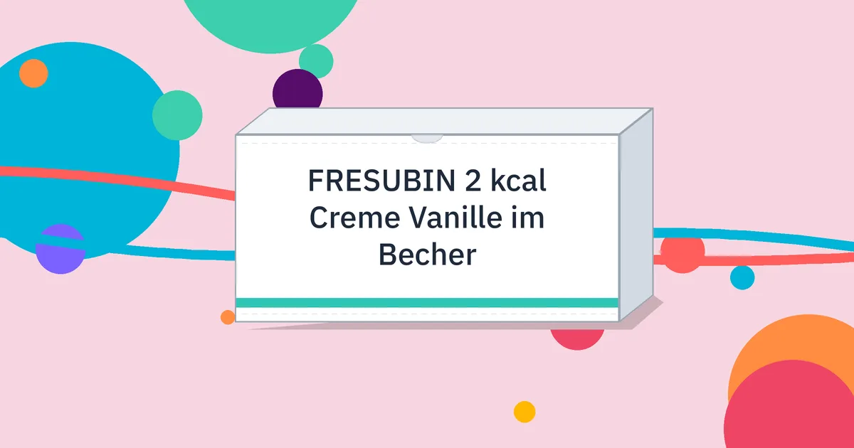 Symbolbild: Packung mit der Aufschrift FRESUBIN 2 kcal Creme Vanille im Becher (PZN 20207424) – Verfügbarkeit und Bezug in Apotheken in Frankfurt am Main
