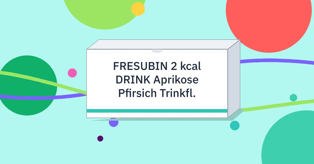 Symbolbild: Packung mit der Aufschrift FRESUBIN 2 kcal DRINK Aprikose Pfirsich Trinkfl. (PZN 18791657) – Verfügbarkeit und Bezug in Apotheken in Frankfurt am Main
