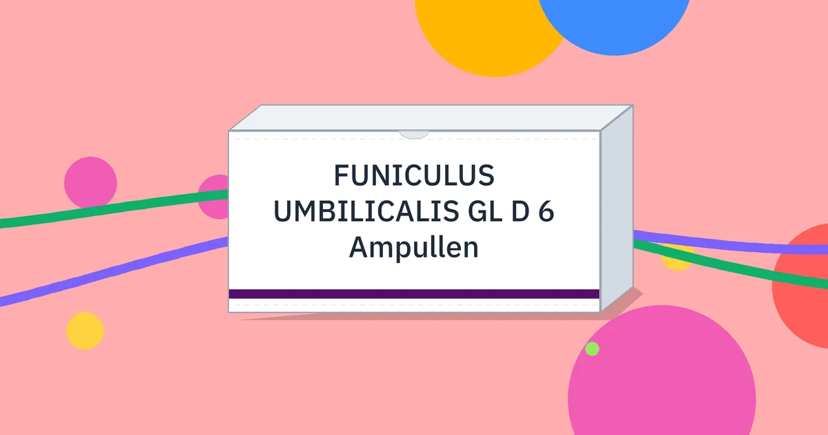 Symbolbild: Packung mit der Aufschrift FUNICULUS UMBILICALIS GL D 6 Ampullen (PZN 02830881) – Verfügbarkeit und Bezug in Apotheken in Frankfurt am Main