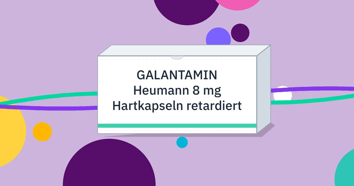 Symbolbild: Packung mit der Aufschrift GALANTAMIN Heumann 8 mg Hartkapseln retardiert (PZN 09901590) – Verfügbarkeit und Bezug in Apotheken in Frankfurt am Main