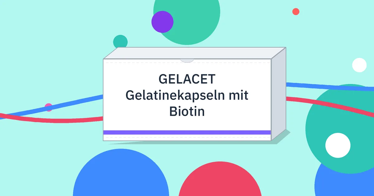 Symbolbild: Packung mit der Aufschrift GELACET Gelatinekapseln mit Biotin (PZN 01566790) – Verfügbarkeit und Bezug in Apotheken in Frankfurt am Main
