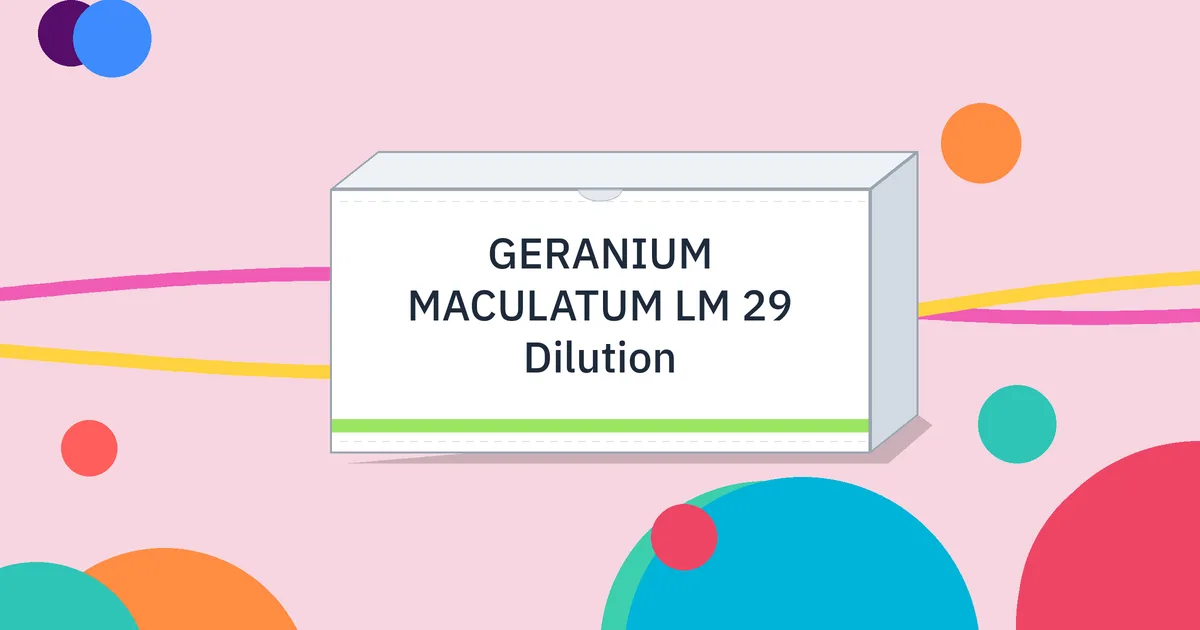 Symbolbild: Packung mit der Aufschrift GERANIUM MACULATUM LM 29 Dilution (PZN 12876878) – Verfügbarkeit und Bezug in Apotheken in Frankfurt am Main