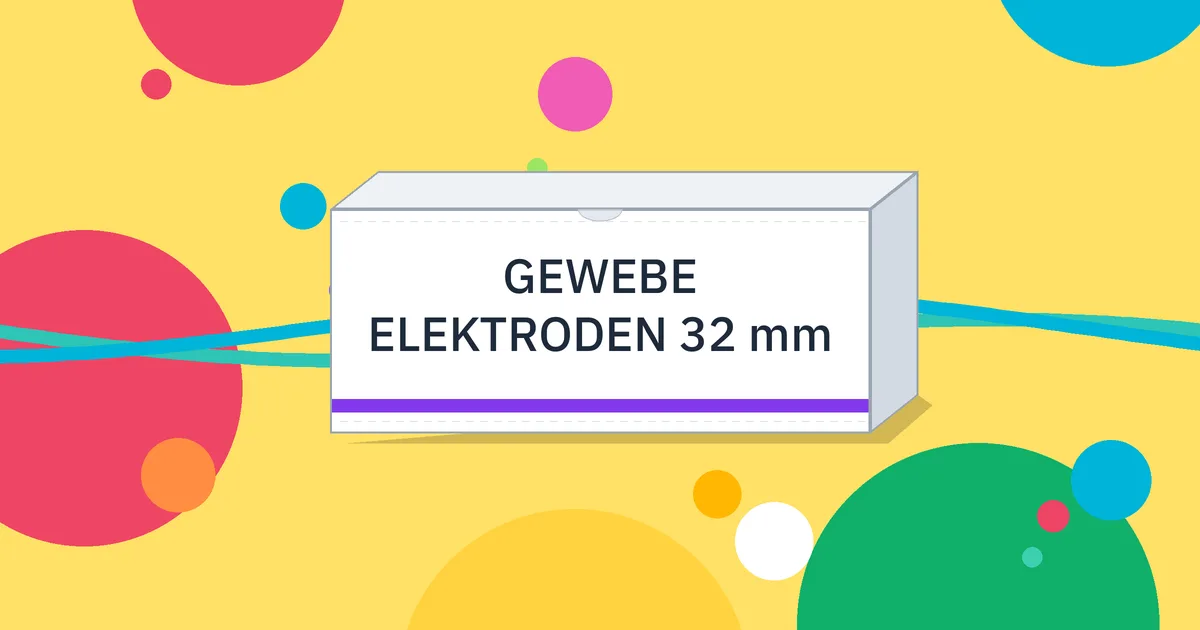 Symbolbild: Packung mit der Aufschrift GEWEBE ELEKTRODEN 32 mm (PZN 18055102) – Verfügbarkeit und Bezug in Apotheken in Frankfurt am Main
