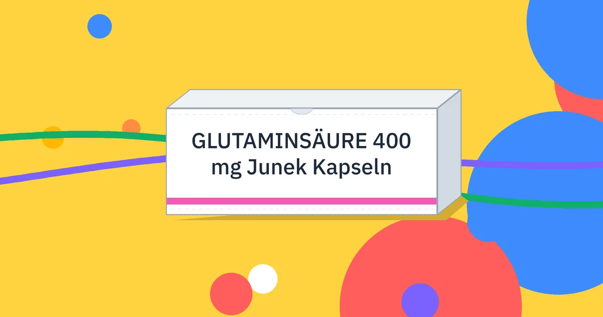 Symbolbild: Packung mit der Aufschrift GLUTAMINSÄURE 400 mg Junek Kapseln (PZN 10523696) – Verfügbarkeit und Bezug in Apotheken in Frankfurt am Main